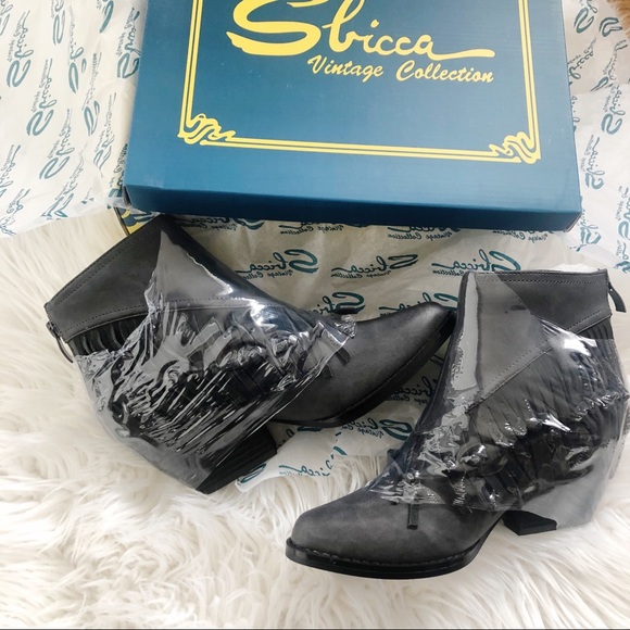 Sbicca | Shoes | Sbicca Byanca Fringe Bootie In Charcoal | Poshmark